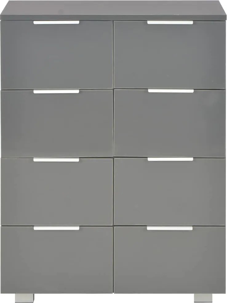 Příborník šedý s vysokým leskem 60x35x80 cm kompozitní dřevo 283714