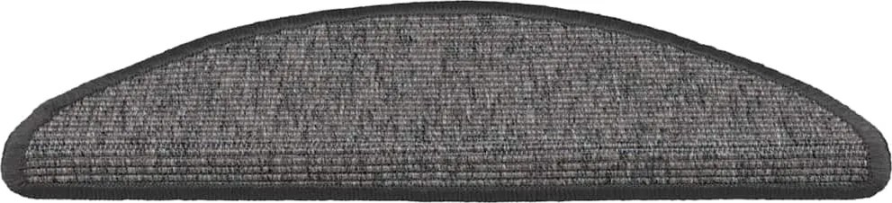 Schodové rohože 15 ks 56 x 17 x 3 cm béžovo-šedé, půlkulaté 326894
