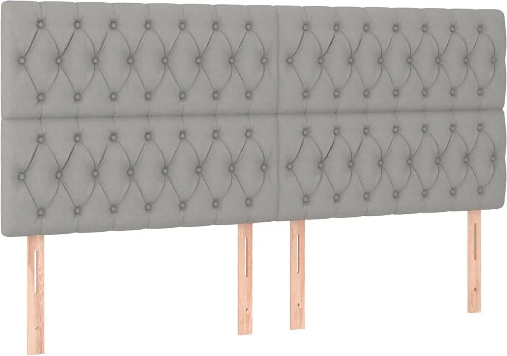 Box spring postel s matrací světle šedá 200 x 200 cm textil 3136861