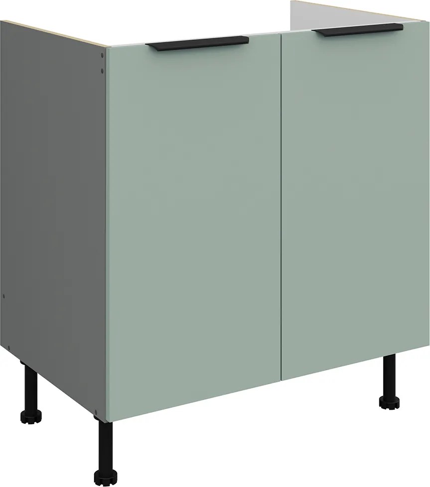 ARIA sa | dolní skříňka 80 ZL 2F dřezová | 80 cm | ANTI FINGERPRINT povrch | antracit/aquamarine
