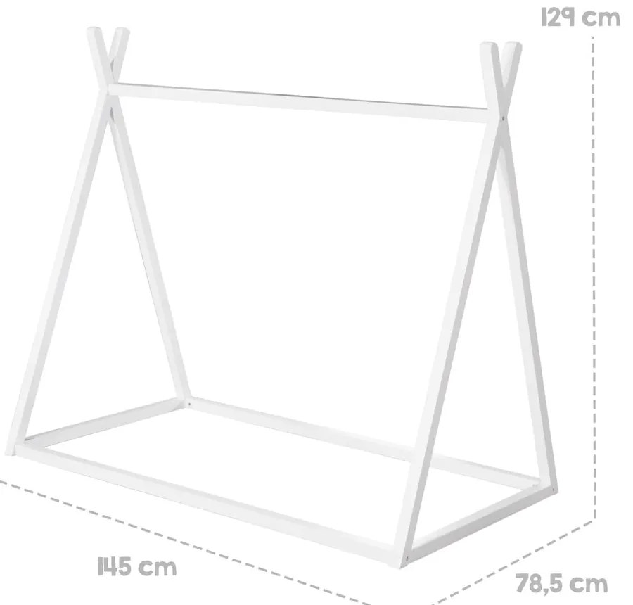 Bílá domečková dětská postel 70x140 cm Montessori – Roba