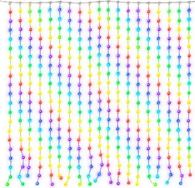 Světelný závěs 400 LED 200×200 cm vícebarevný