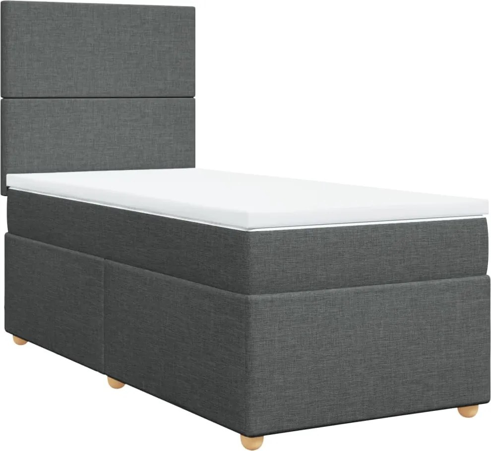Box spring postel s matrací tmavě šedá 80 x 200 cm textil 3291101