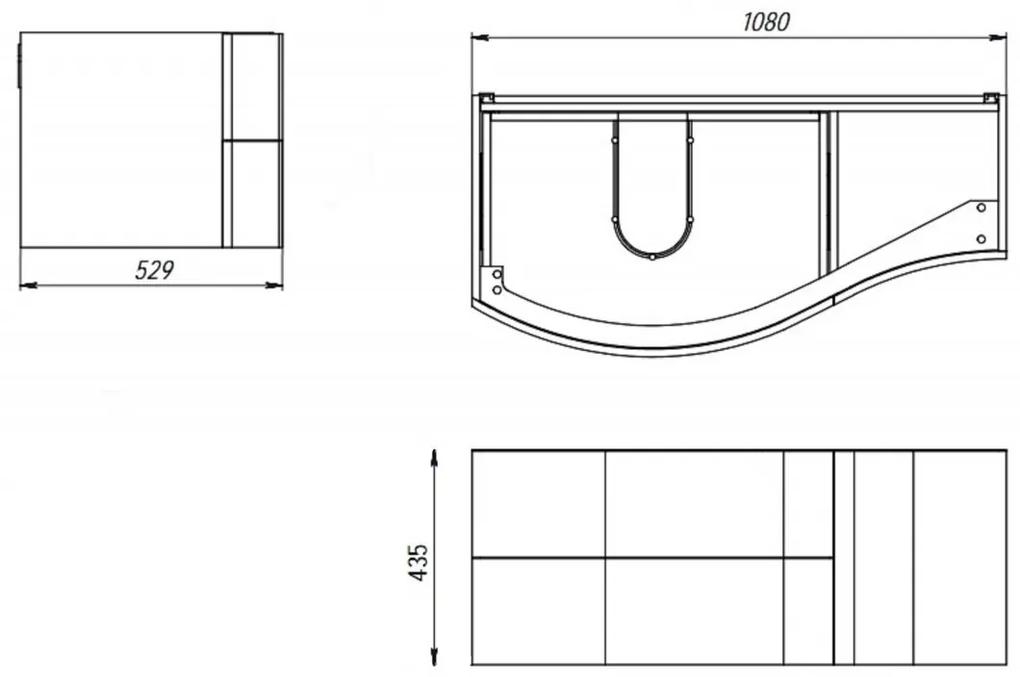 Kingsbath Vanessa Red 110 koupelnová skříňka s umyvadlem Orientace: Pravá
