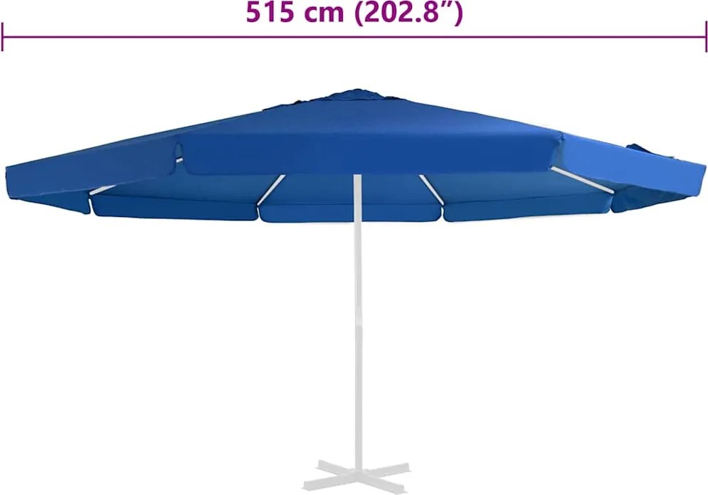 Náhradní potah na zahradní slunečník azurově modrý 515 cm 312545