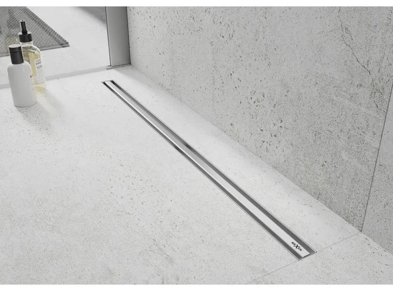 Mexen Flat nerezový sprchový žlab s rotačním 360° sifonem 60 cm, vzor SLIM, 1041060