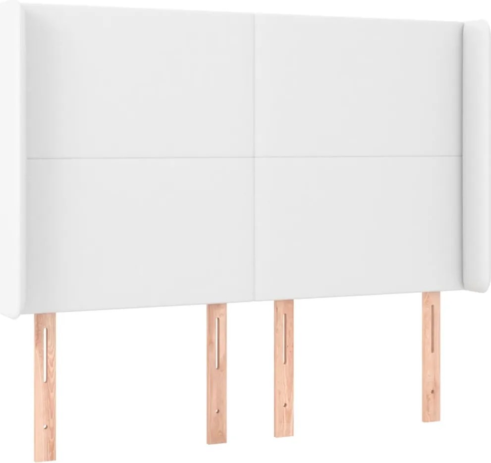 Box spring postel s matrací a LED bílá 140x190 cm umělá kůže 3139260