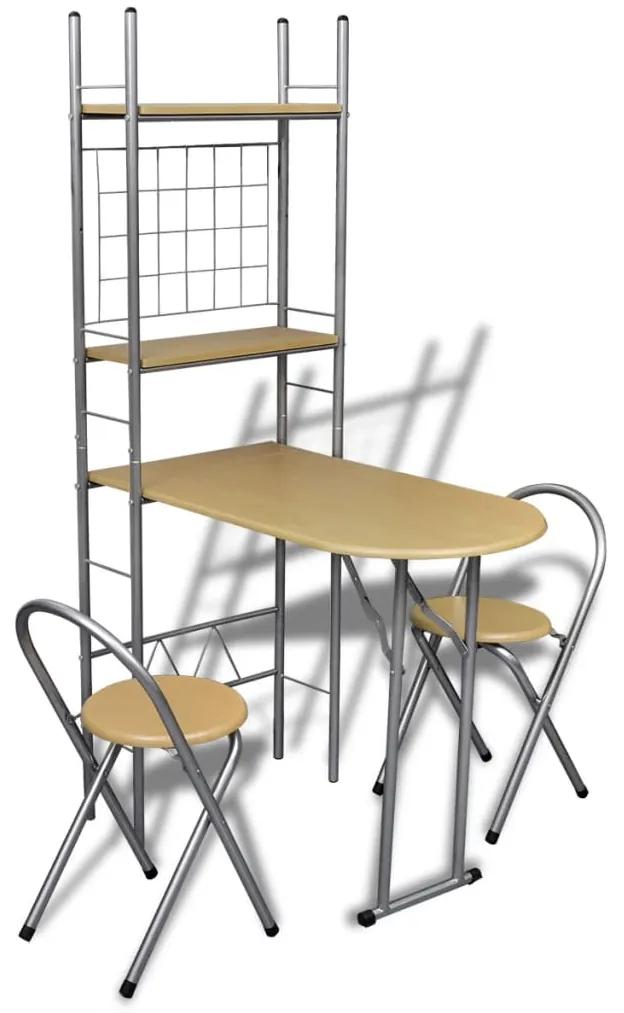 241032 vidaXL Skládací snídaňový set: barový stolek a 2 židle | BIANO