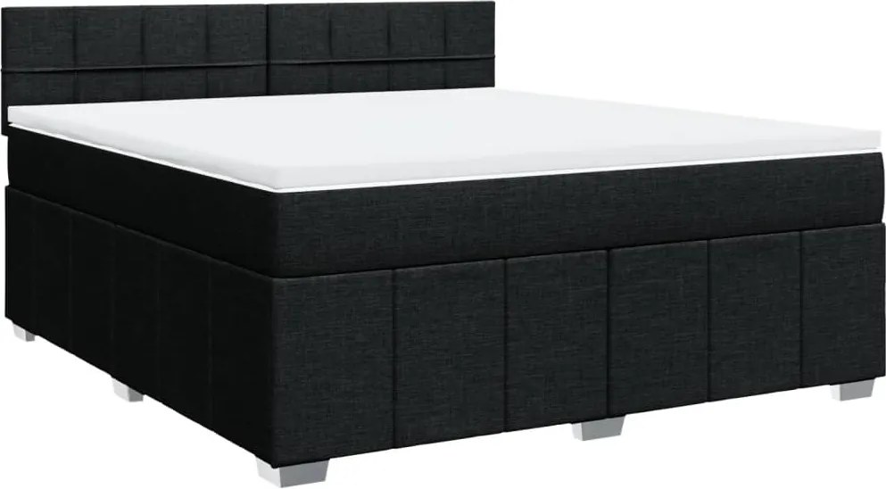 Box spring postel s matrací černá 180x200 cm textil 3289449