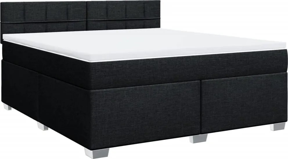 Box spring postel s matrací černá 180x200 cm textil 3285969