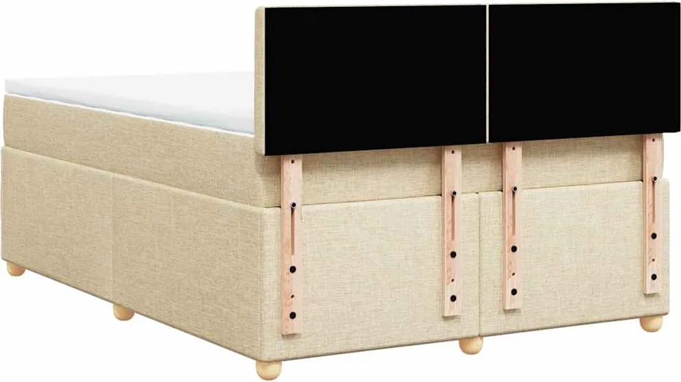 Box spring postel s matrací krémová 140x190 cm textil 3286694