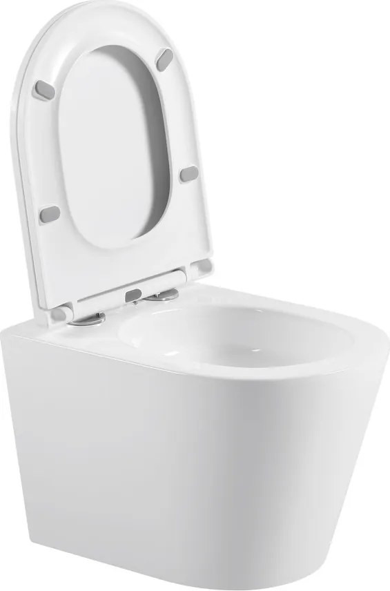 Erga Vento, závěsná WC mísa 490x365x365mm, Tornado 2 + toaletní sedátko s pomalým zavíráním, bílá, ERG-V03-VENTO-TO2-WH