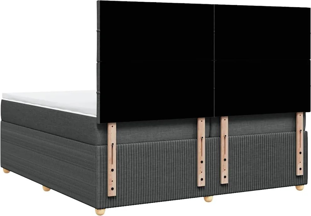 Box spring postel s matrací tmavě šedá 200x200 cm textil 3292164