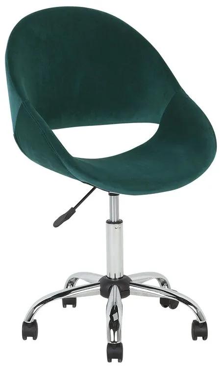 Sametová kancelářská židle zelená SELMA Beliani