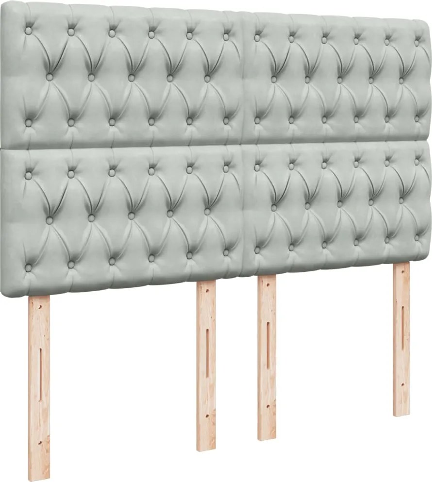 Box spring postel s matrací světle šedá 140x200 cm samet 3293236