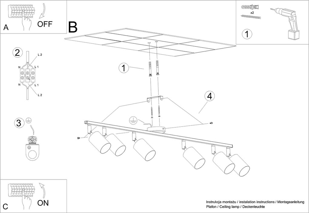 Sollux Lighting Stropní svítidlo LEMMI 6L bílé