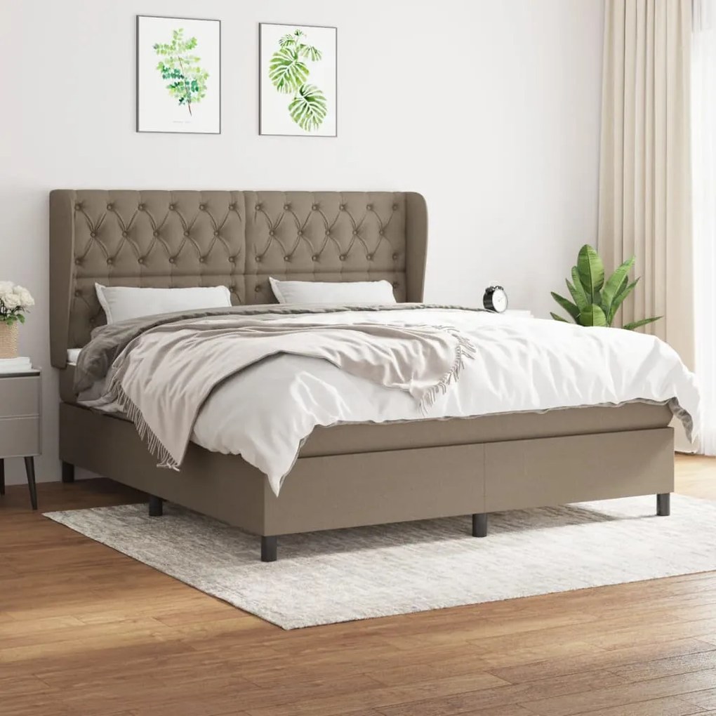 Box spring postel s matrací taupe 160x200 cm textil 3128217