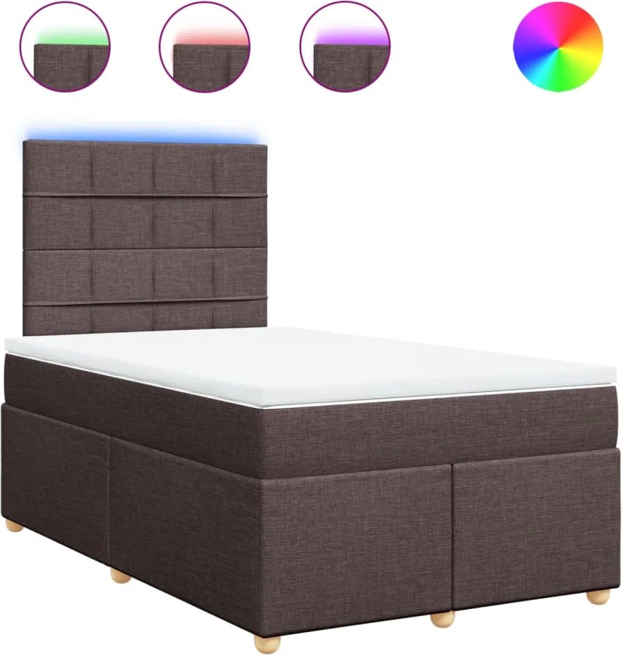 Box spring postel s matrací tmavě hnědá 120x200 cm textil 3293550