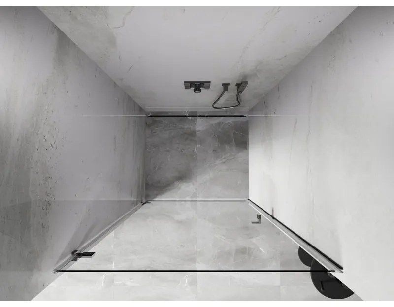 Mexen, Mexen Lunar-B výklopné sprchové dveře levé 85 cm, transparentní, chrom - 832-085-000-01-00-L