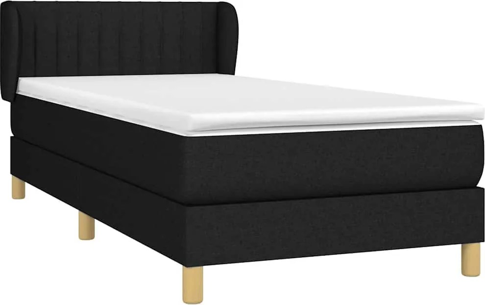 Box spring postel s matrací černá 90x190 cm textil 3126927