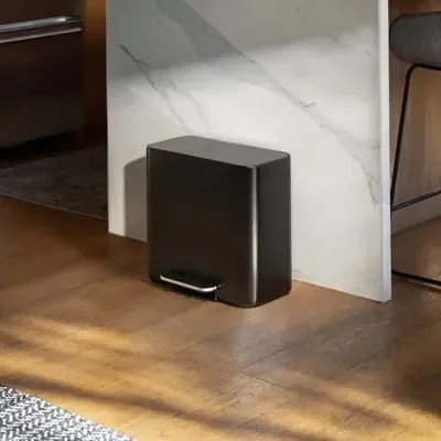 Simplehuman DUAL MINI matná černá ocel / Pedálový odpadkový koš na tří