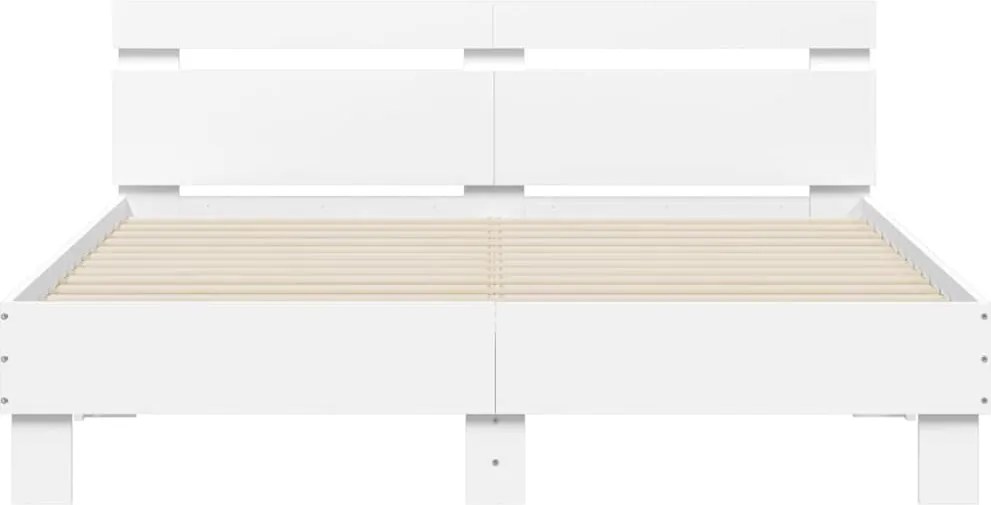 Rám postele s čelem a LED osvětlením bílý 150 x 200 cm 3207539