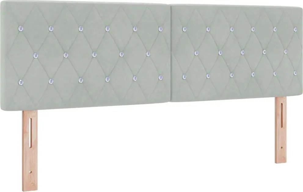 Postel s boxspringem s matrací Světle šedá 140 x 200 cm samet 3339110