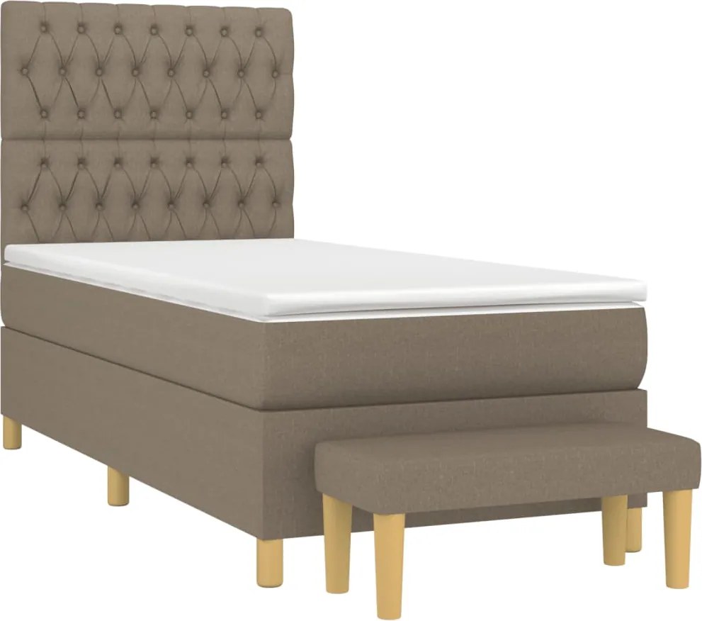 Box spring postel s matrací taupe 90x190 cm textil 3137361
