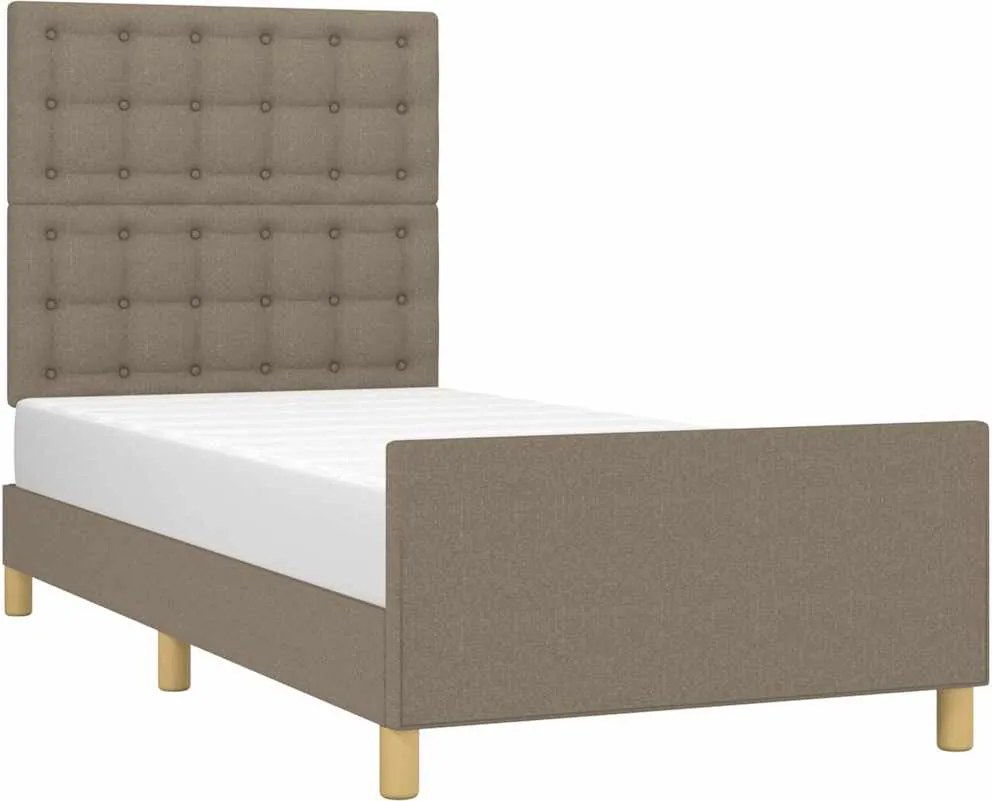 Rám postele s čelem taupe 90x190 cm textil 3125345
