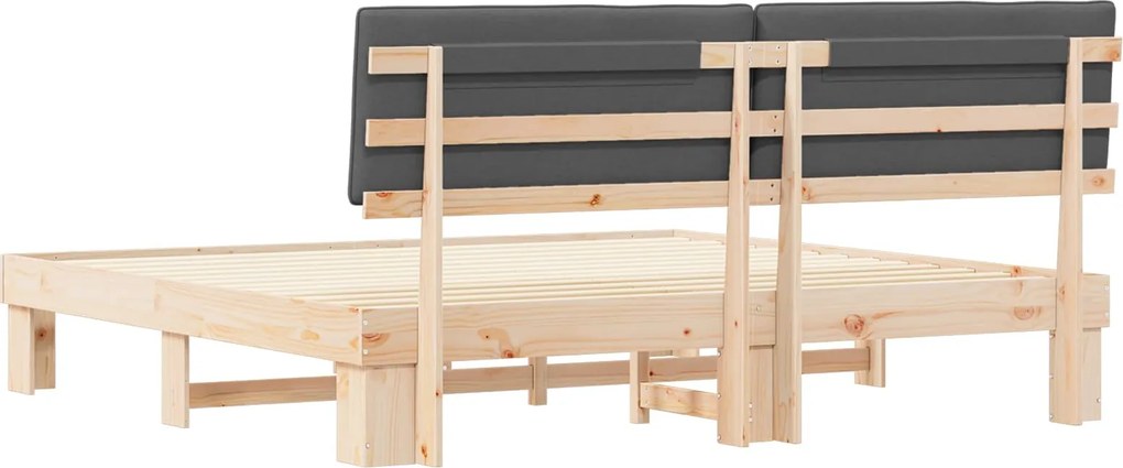 Rám postele s čalouněným čelem s čelo Tmavě šedá 200 x 200 cm 3398095