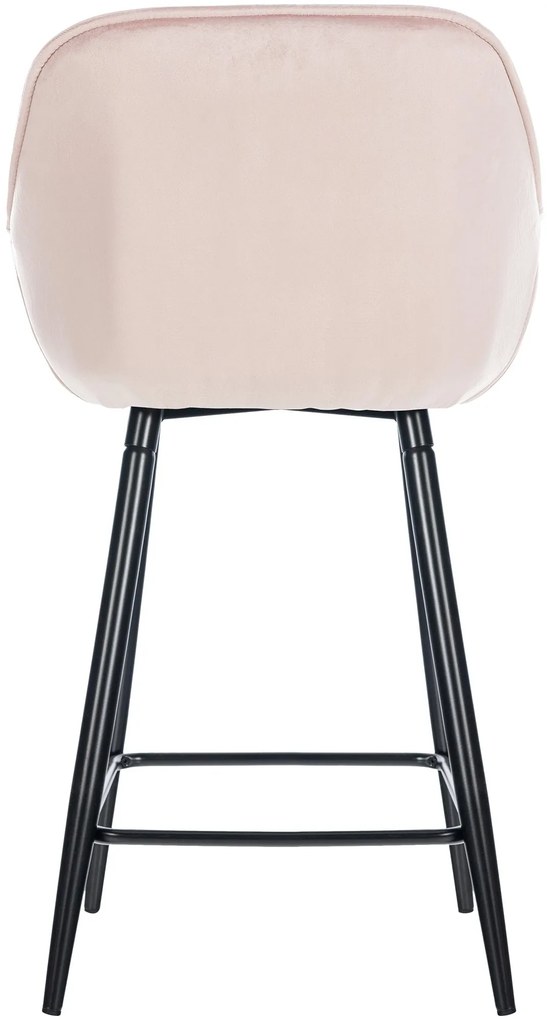 Barová židle Baycliff - samet | růžová