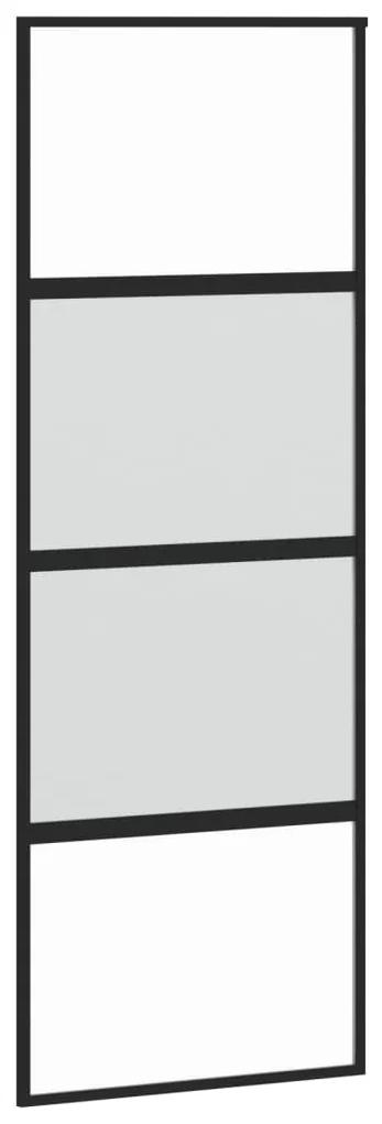 vidaXL Posuvné dveře černé 76 x 205 cm tvrzené sklo a hliník