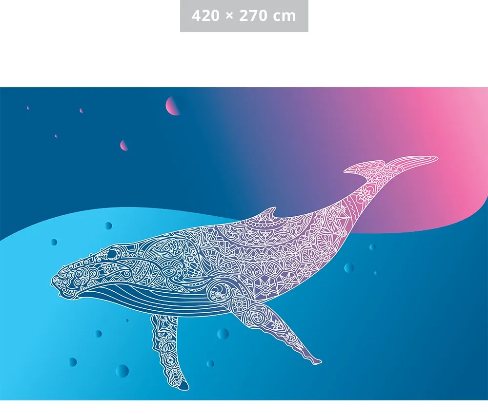 dětská obrazová tapeta velryba 01 Velikost: 420 × 270 cm
