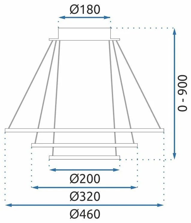 Toolight Závěsné LED osvětlení Urban B7 G040-3CP černé