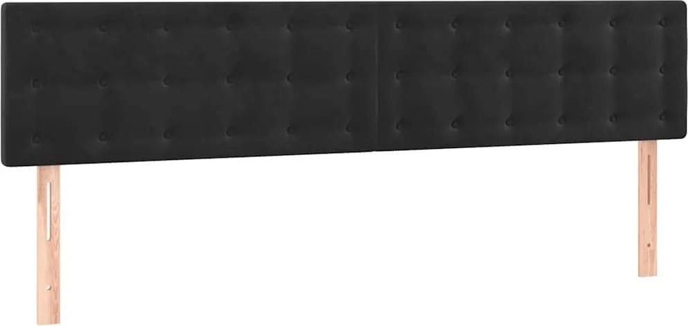 Čelo postele s LED černé 160x5x78/88 cm samet 3122102