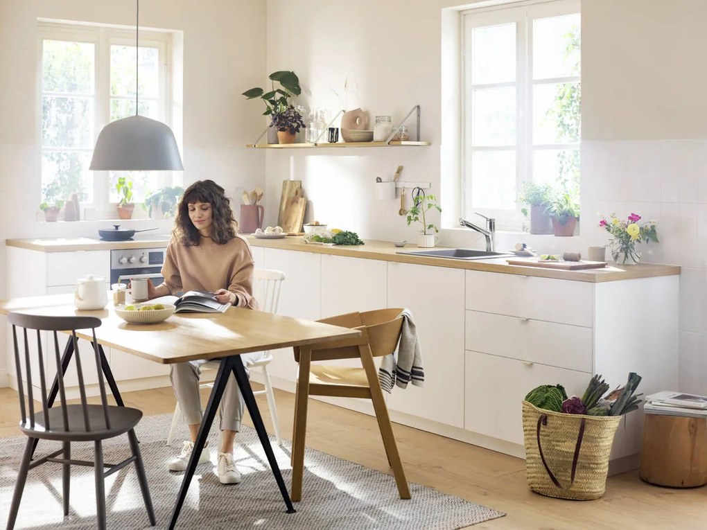 Hansgrohe Zesis M33, páková kuchyňská baterie 150, vytahovací sprška, 2jet, chromová, HAN-74800000