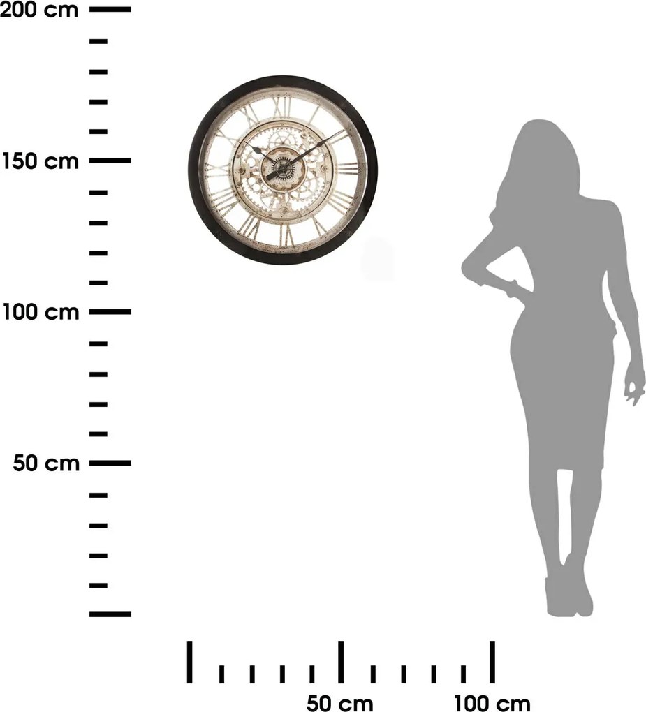 Nástěnné hodiny Greyson, černá/hnědá