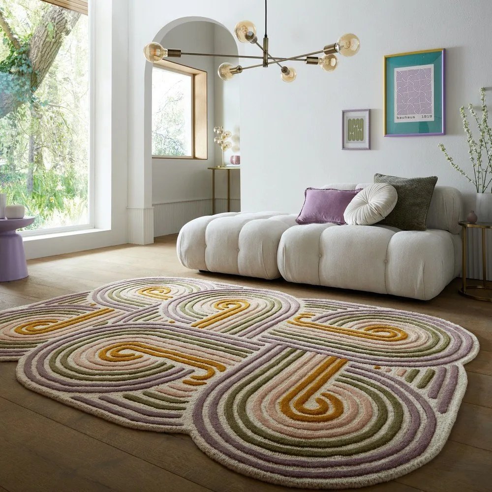 Zelený ručně tkaný vlněný koberec 160x230 cm Spiral Shaped – Flair Rugs