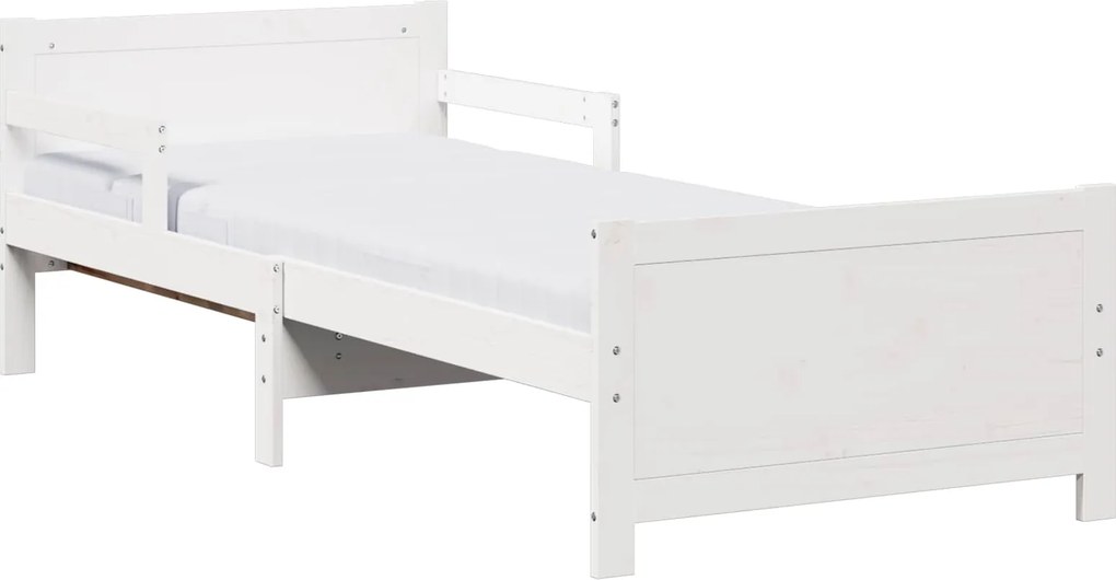 Rám postele s rozšiřitelnou matrací s čelo Bílá 80 x 200 cm 3385950
