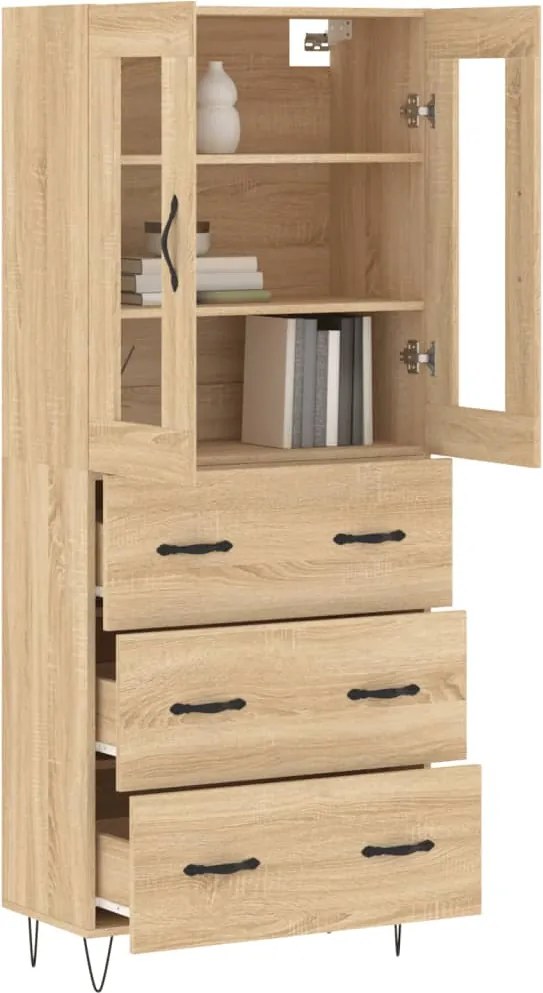 Skříň highboard dub sonoma 69,5 x 34 x 180 cm kompozitní dřevo 3198436