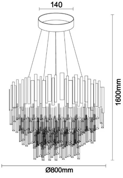 Brilagi - Lustr na lanku PLAZA 11xE14/40W/230V pr. 80 cm