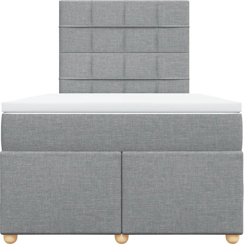 Box spring postel s matrací světle šedá 120 x 200 cm textil 3291247
