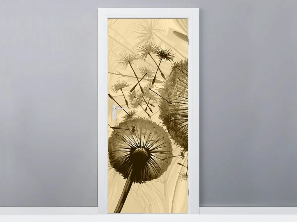 Gario Samolepící fólie na dveře Krémové pampelišky 95x205cm Velikost: 95 x 205 cm