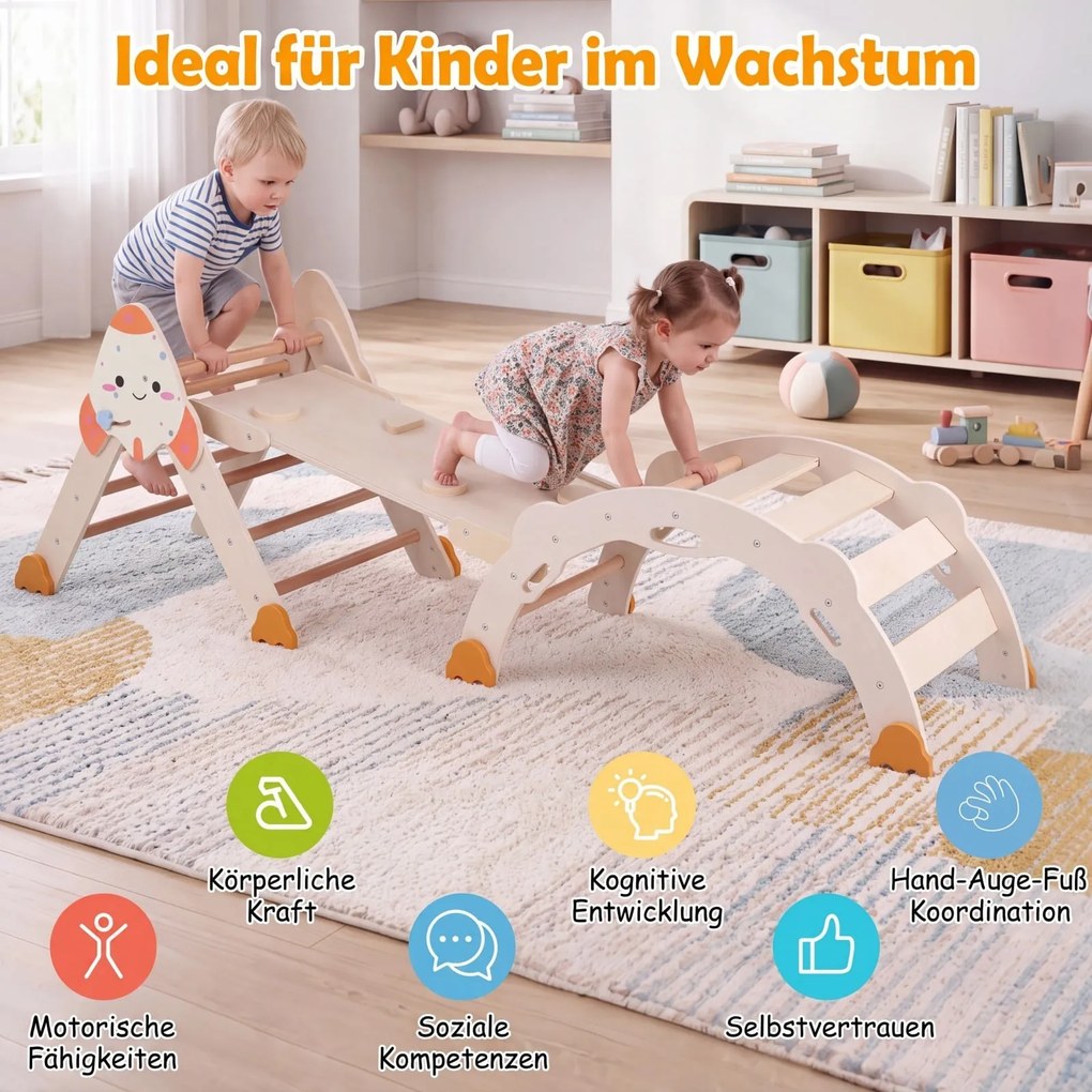 Costway Skládací Montessori prolézačka 8 v 1, přírodní