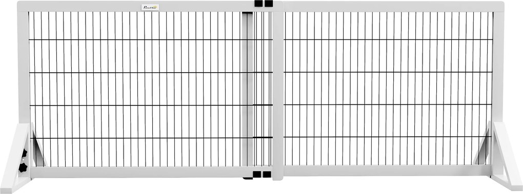PawHut Bezpečnostní Bariera pro Psy, 2-panelová nastavitelná šířka ochranná bariéra 101-181D x 44Š x 67V cm, pro schody, dveře, chodby, z borovicového