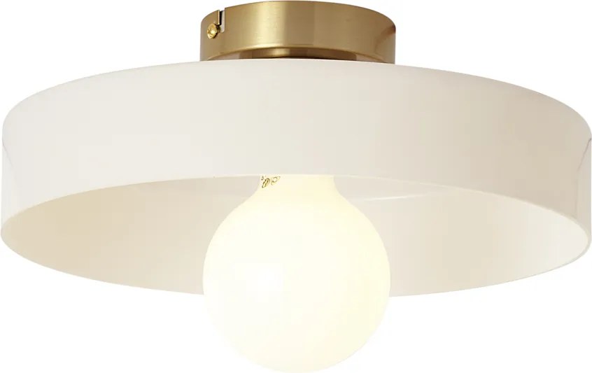 Retro Ceiling Lamp Bronze with Beige Glass - Jina