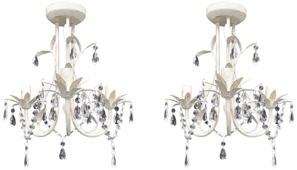 Křišťálové lustry 2 ks elegantní bílé 278738