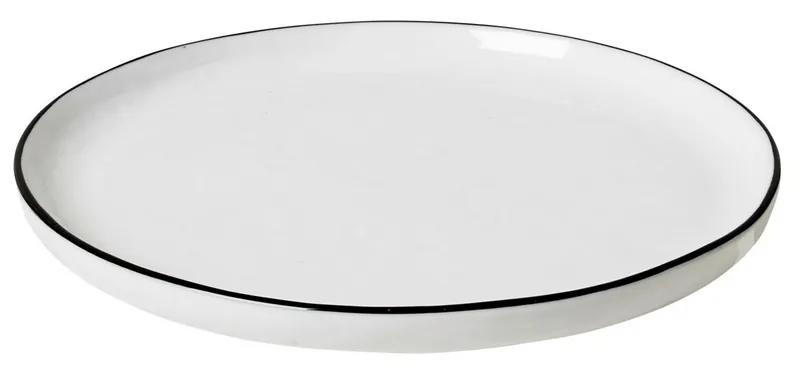 Dezertní talíř 18 cm Broste SALT - bílý/černý