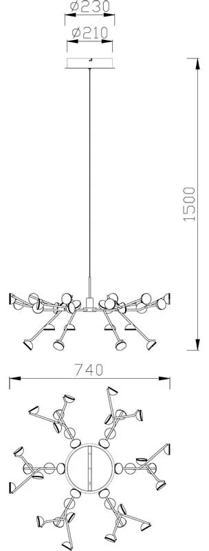 Mantra Adn, závěsné svítidlo, 100W 3000K, bílá, prům. 74cm
