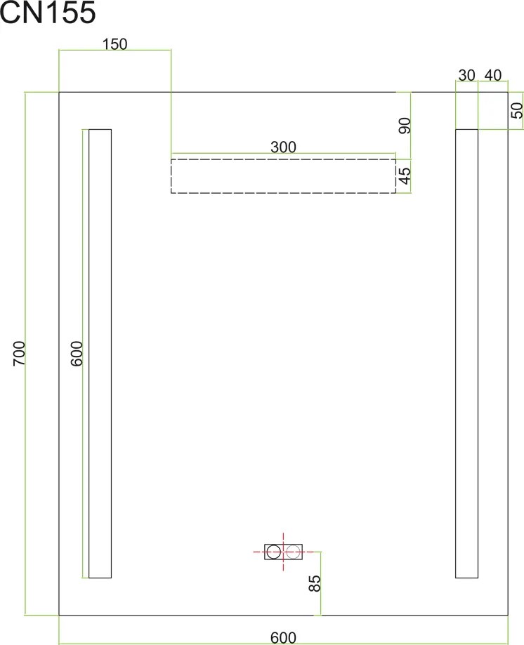 Mereo Mereo, Zrcadlo 60x70 cm s LED osvětlením, CN155